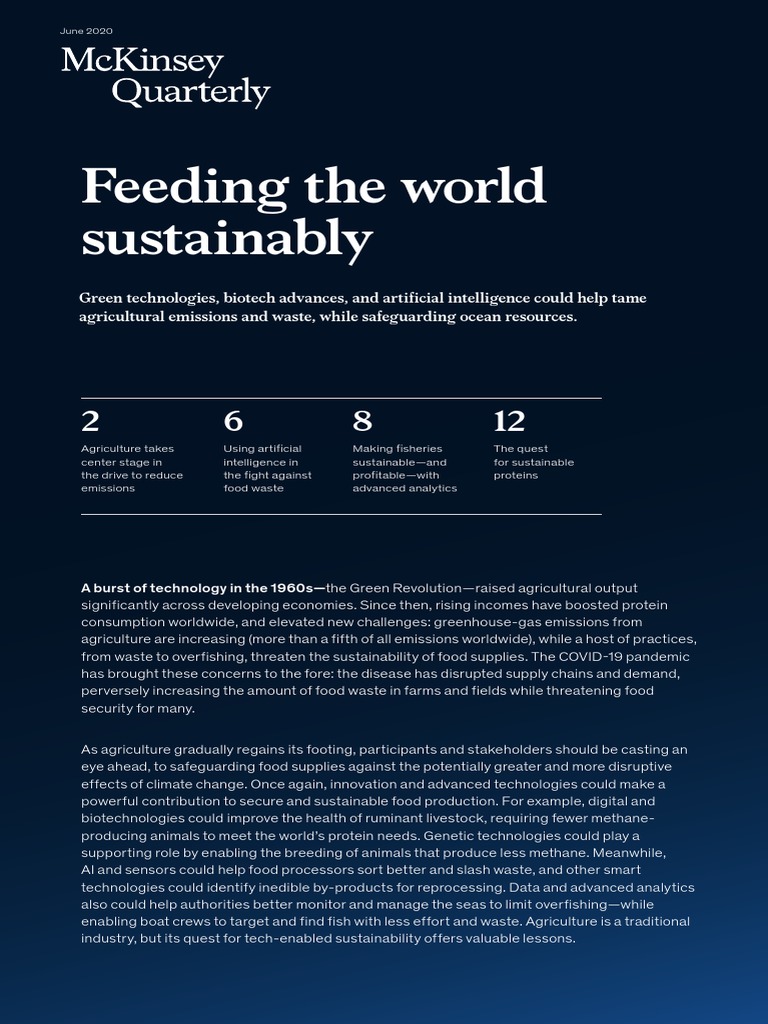 Feeding The World Sustainably | PDF | Agriculture | Greenhouse Gas