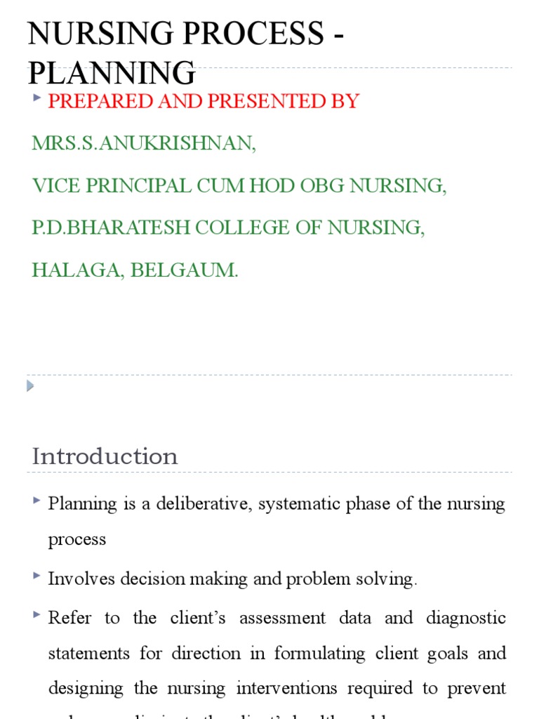 Nursing Process - Planning: Prepared and Presented by | PDF | Nursing ...