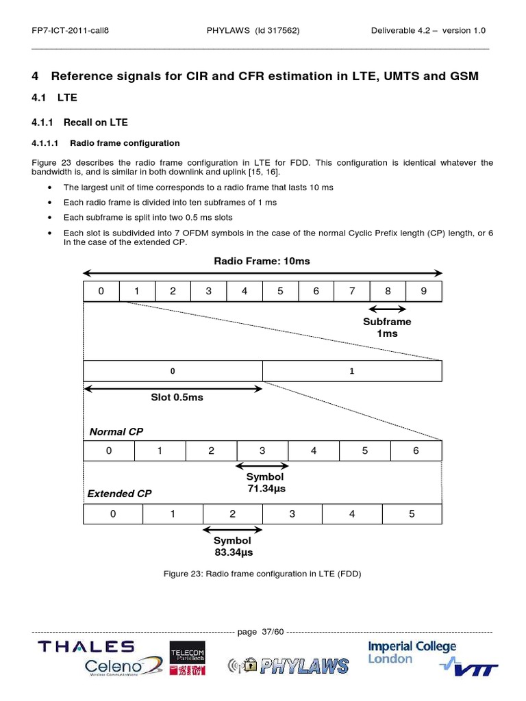 4 Reference Signals For CIR and CFR Estimation in LTE, UMTS and GSM ...