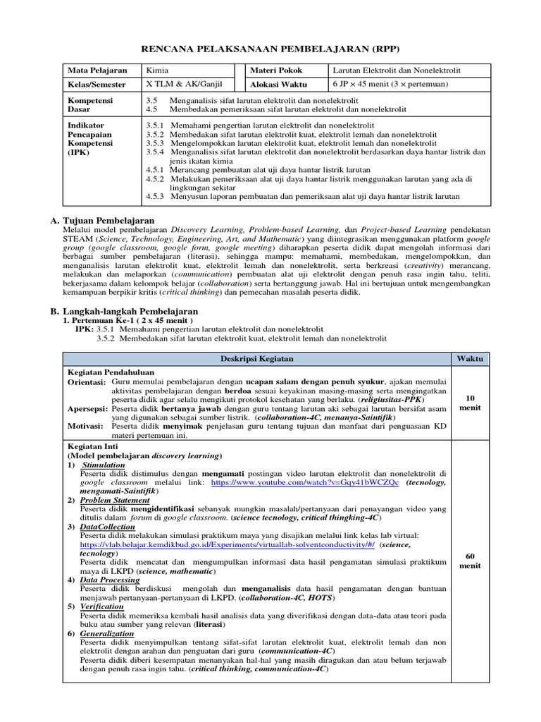 Contoh RPP PJBL | PDF | Sains & Matematika | Komputer