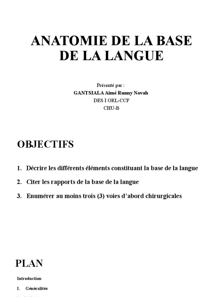 Anatomie de La Base de La Langue | PDF | Anatomie animale | Langue