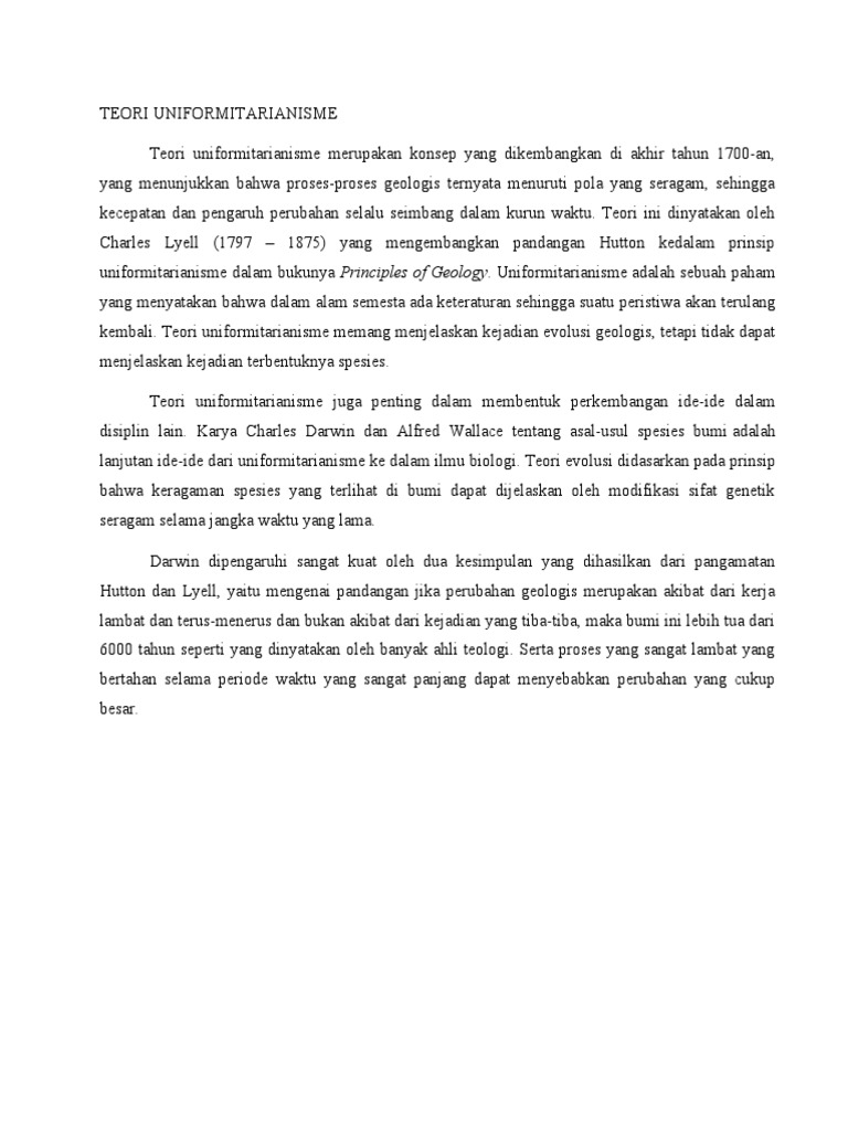 Teori Uniformitarianisme | PDF