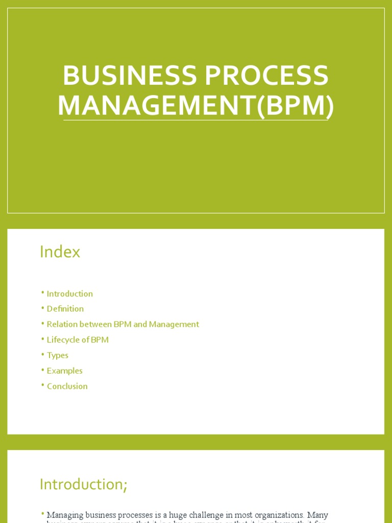 BPM Presentation. | PDF | Business Process Management | Business Process