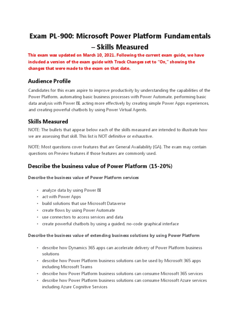 Microsoft Power Platform Exam PL-900 Guide | PDF | Mobile App | Use Case