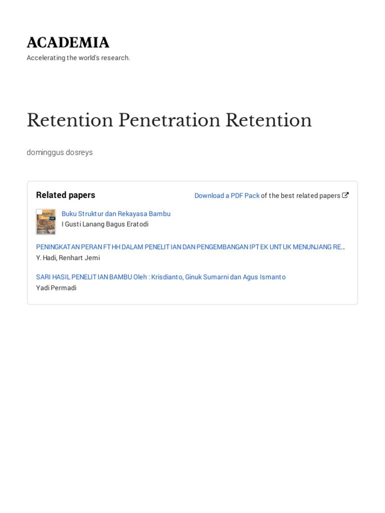 Retention Penetration Retention: Related Papers | PDF | Wood | Materials