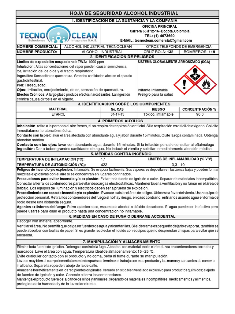 Hojas de Seguridad Cons | PDF | Agua | Toxicidad