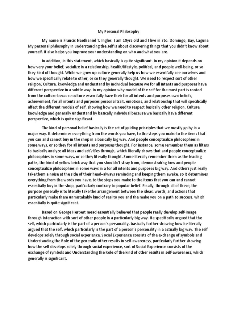 My Personal Philosophy | Download Free PDF | Self | Self Awareness