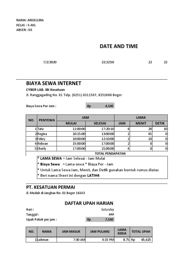 DATE & TIME - Andini Rahma Safitri - X-AKL | PDF