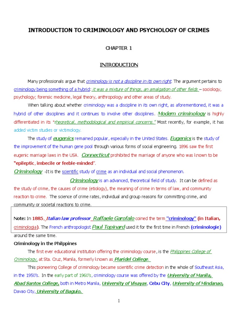 Introduction To Criminology | PDF | Criminology | Crimes