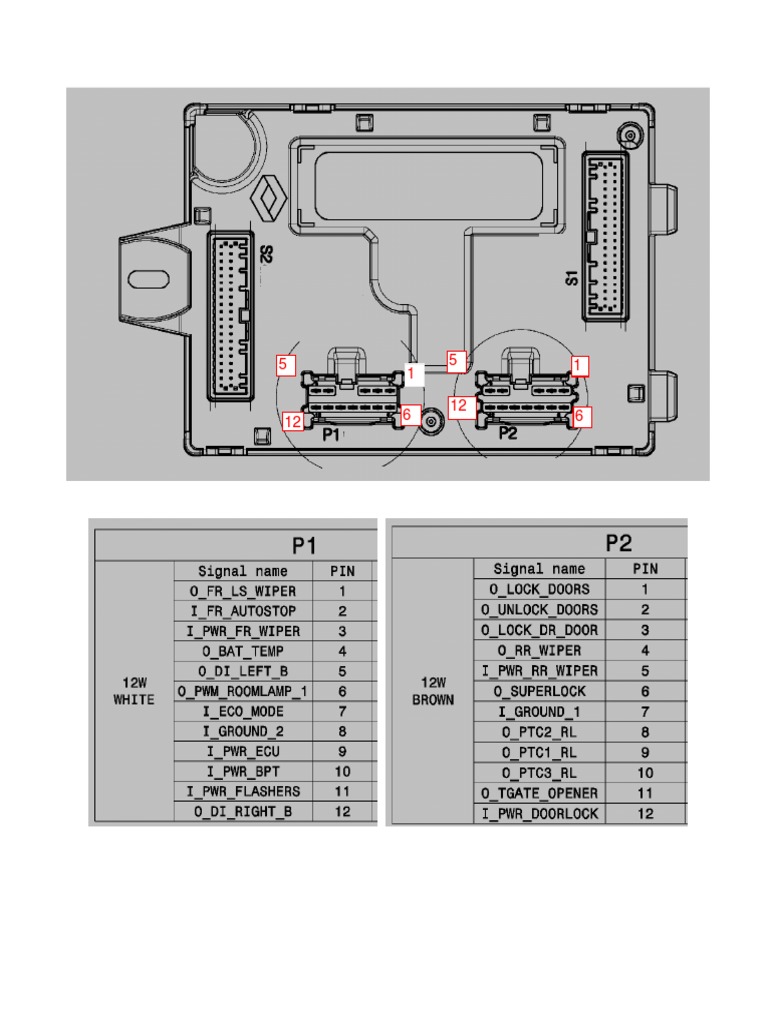Pinout BCM T4 L2 284B14559R Dacia Logan 2015 | PDF