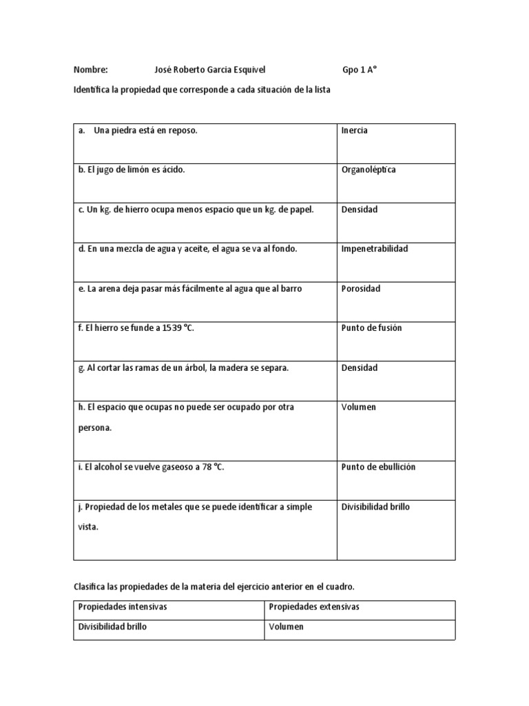 Propiedades de La Materia 2021 | PDF