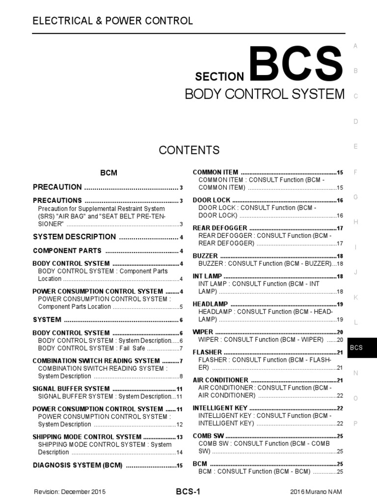 Body Control System Overview | PDF | Airbag | Headlamp