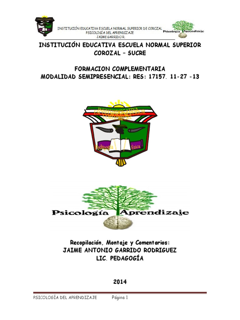 Modulo de Psicologia Del Aprendizaje | Descargar gratis PDF | Aprendizaje | Memoria