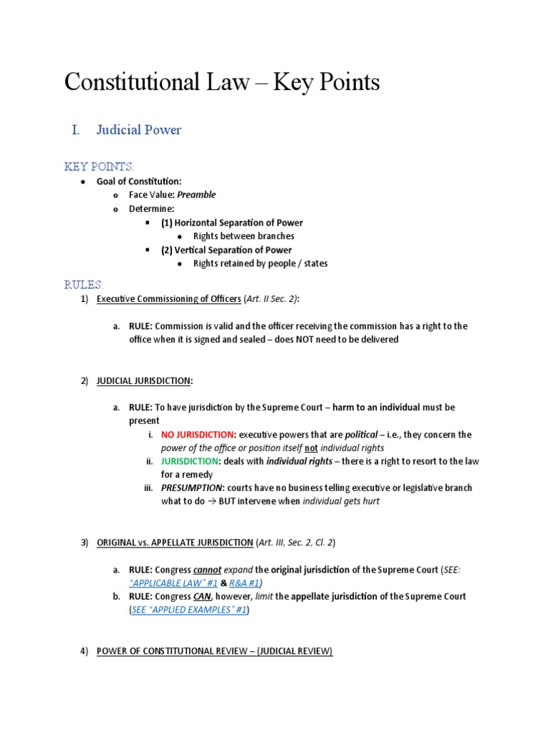 Con Law Skeleton Outline | PDF | Standing (Law) | Commerce Clause