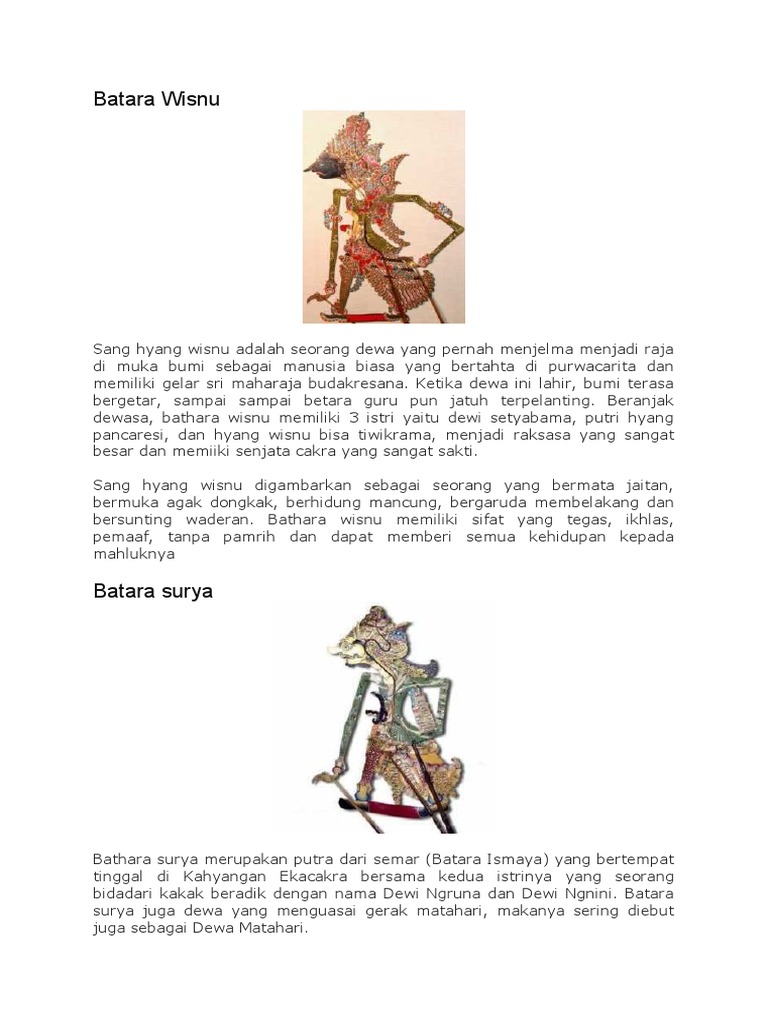 Karakter dan Sifat Tokoh Wayang | PDF | Sejarah | Fiksi Umum