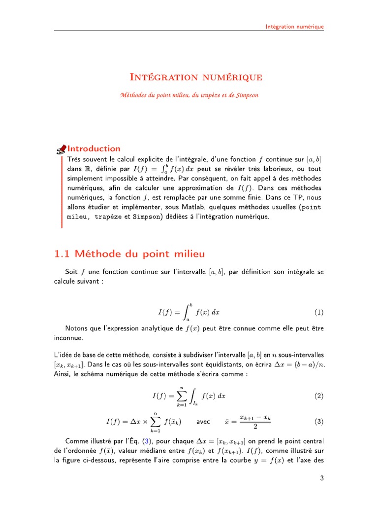 Integration Numerique | PDF