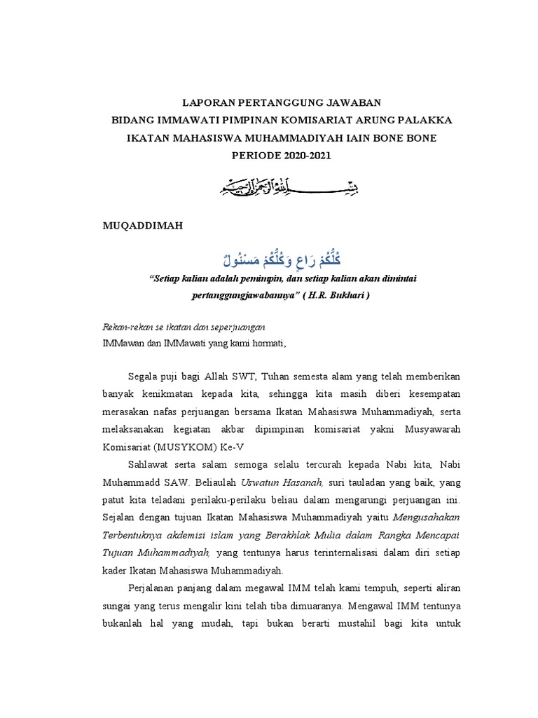 Laporan Pertanggungjawaban RPK | PDF