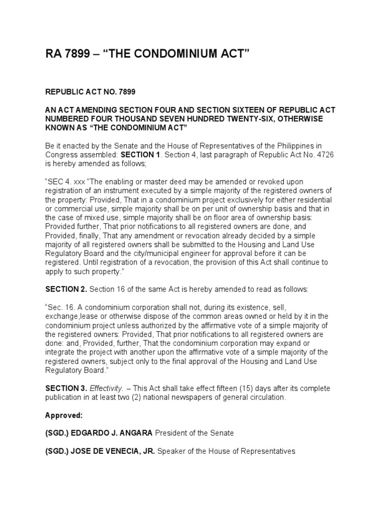 Ra 7899 | PDF | Condominium | Crime & Violence