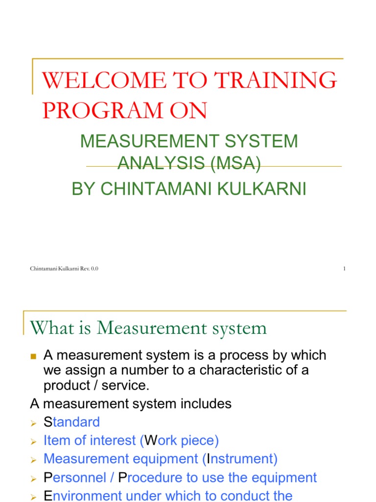 MSA Training | PDF | Engineering Tolerance | Measurement