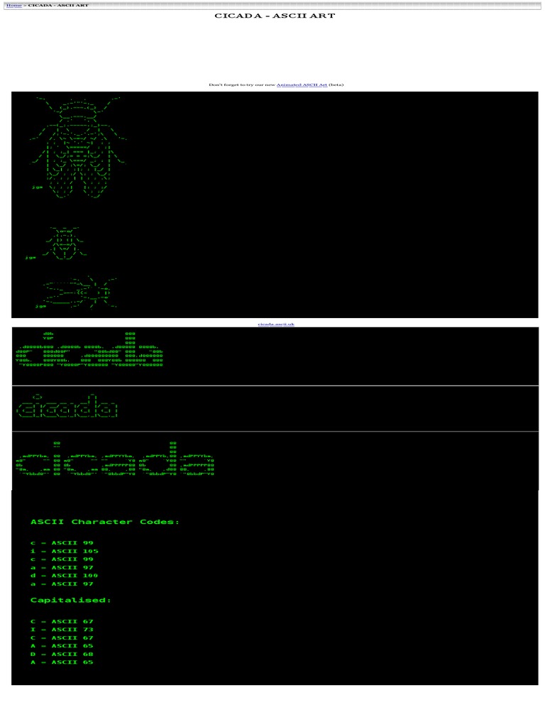 Cicada - Ascii Art | PDF | Human–Computer Interaction | Naming Conventions
