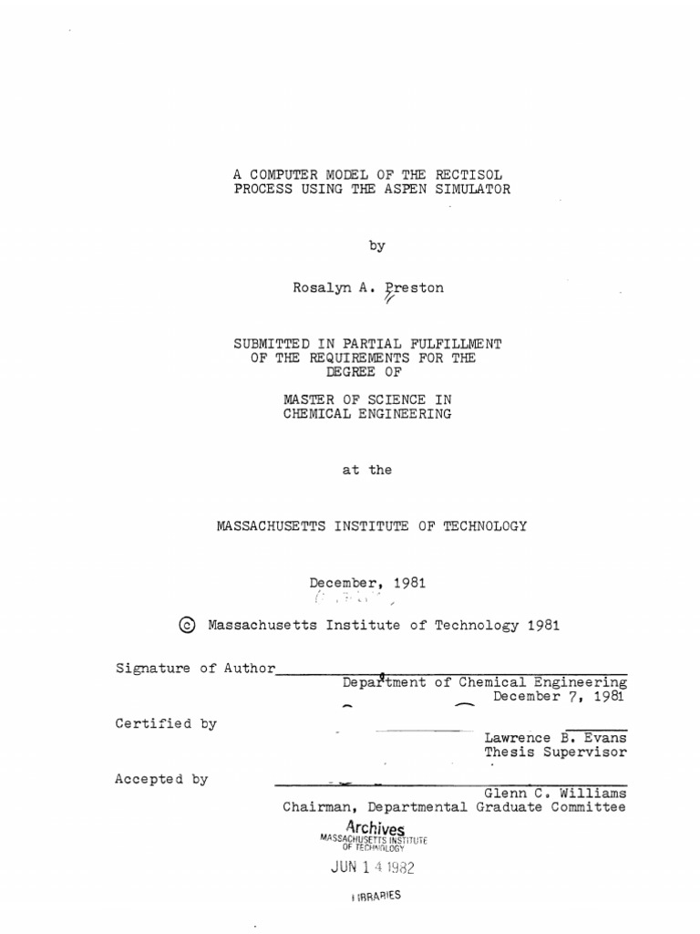 Rectisol Aspen Model | PDF | Natural Gas | Gasification