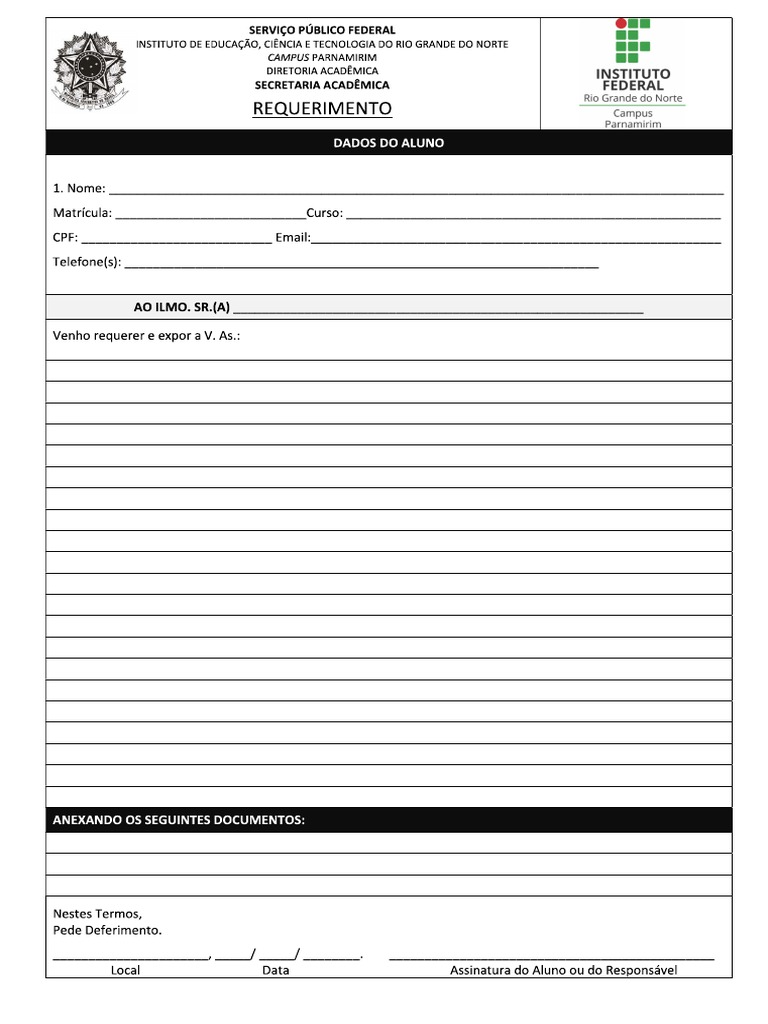 Requerimento Aluno | PDF