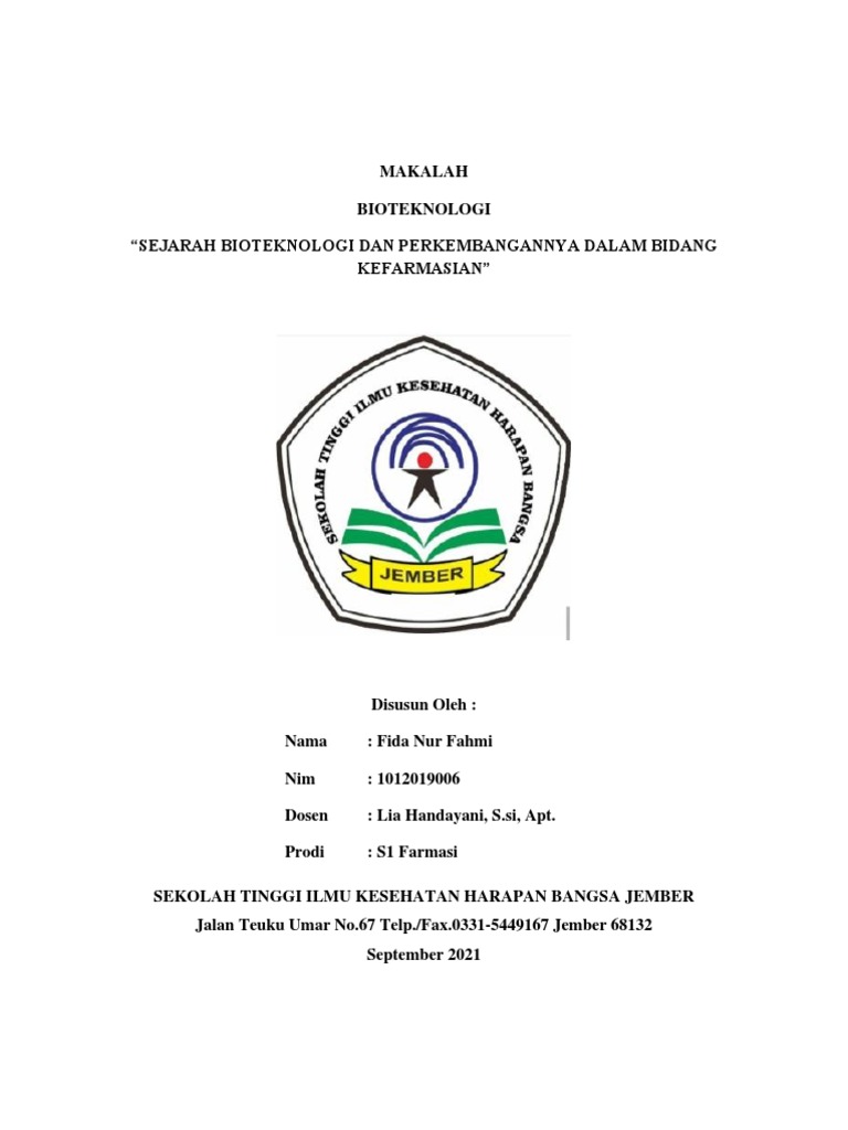 Tugas Bioteknologi Fida Nur Fahmi Dikonversi Pdf Pengembangan