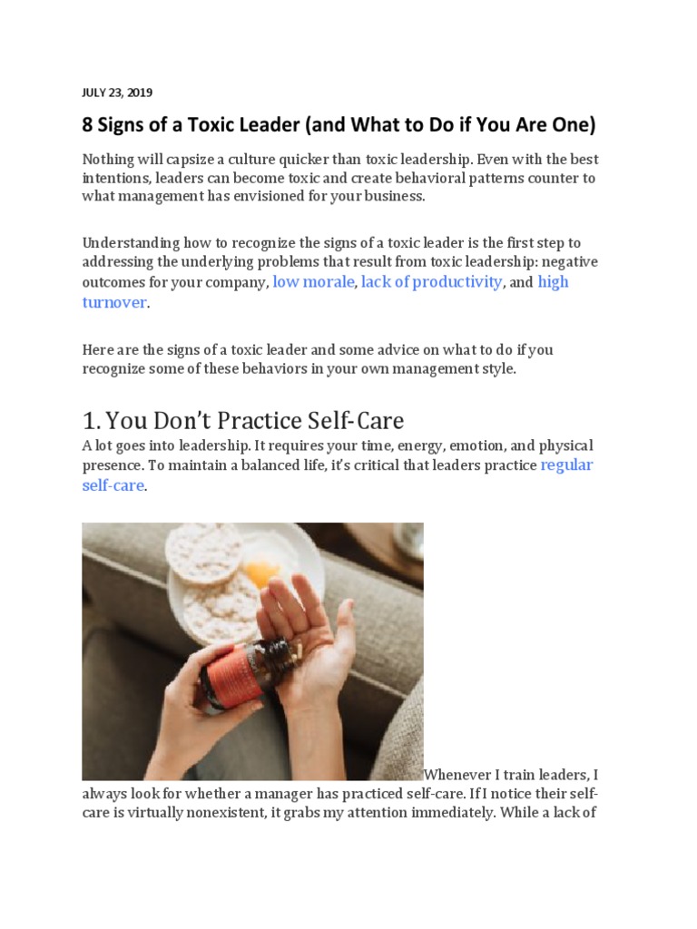 8 Signs of A Toxic Leader | PDF | Leadership | Communication