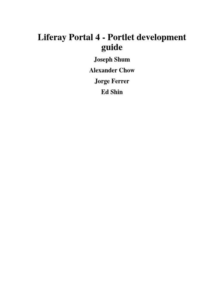 Liferay 4 Portlet Development Guide | PDF | Java (Programming Language ...