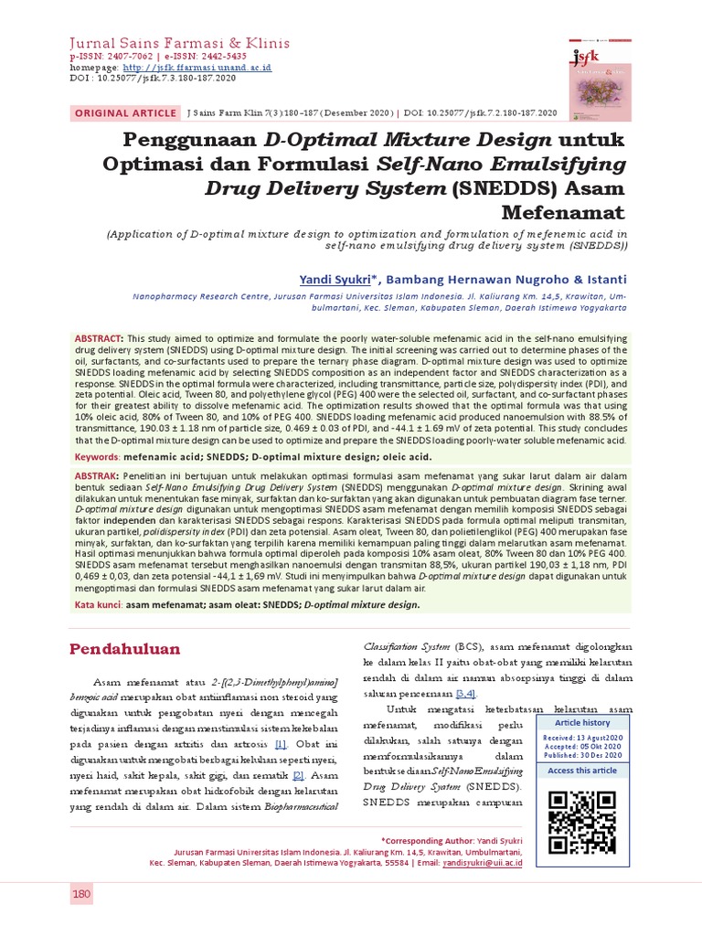 Penggunaan D-Optimal Mixture Design Untuk Optimasi | PDF | License ...