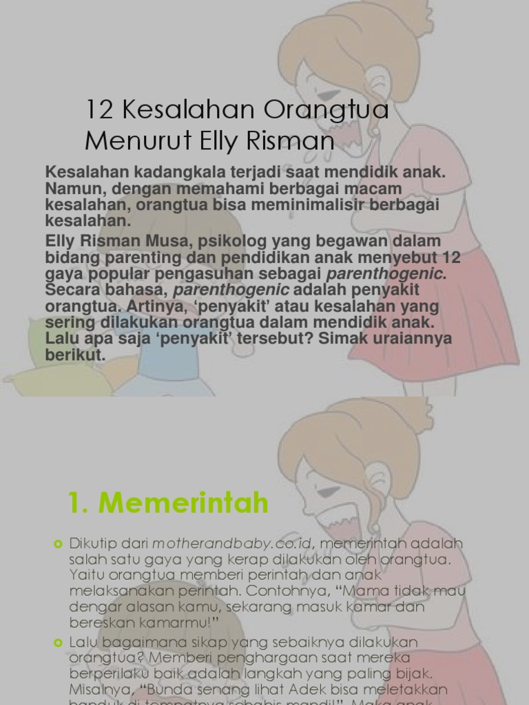 12 Kesalahan Orangtua Menurut Elly Risman | PDF