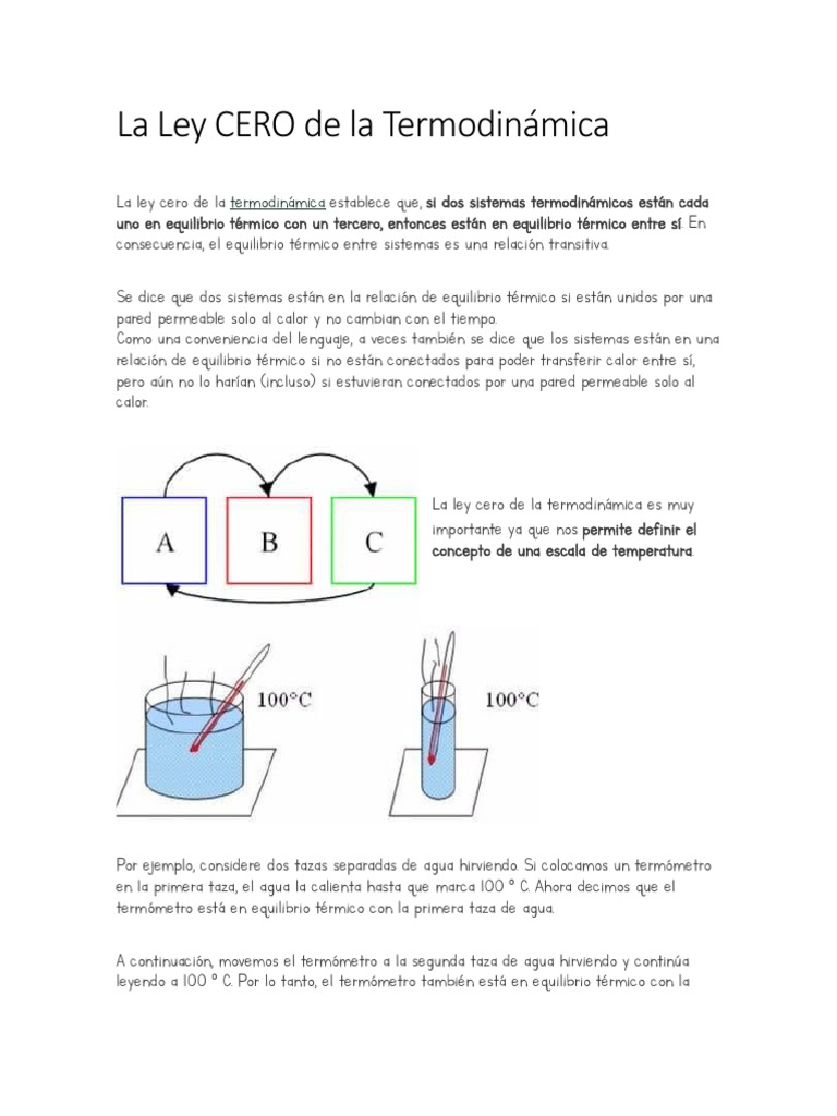 La Ley CERO de La Termodinámica | PDF
