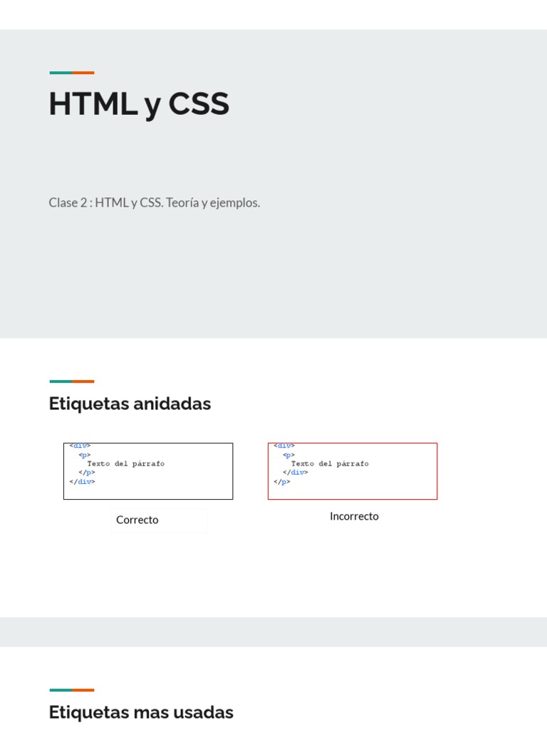 Clase 2 - HTML y CSS | Descargar gratis PDF | HTML | Hipervínculo
