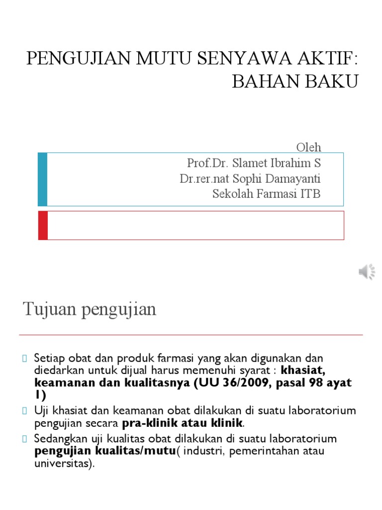 Pengujian Senyawa Aktif Bahan Mutu | PDF