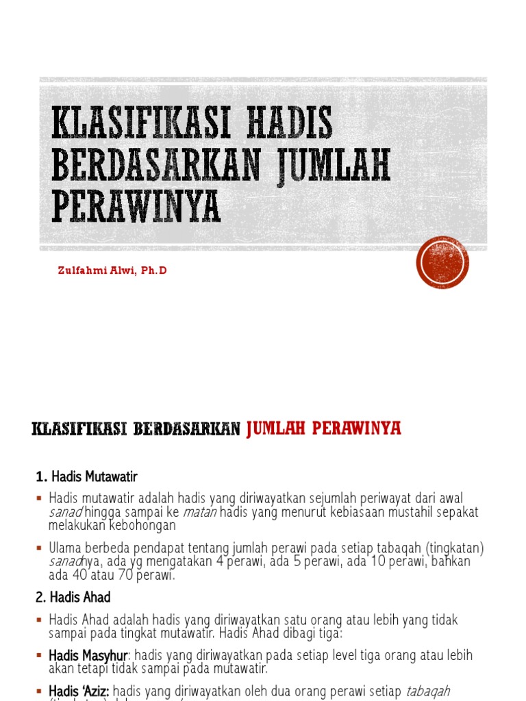 Jenis dan Jumlah Perawi Hadis | PDF | Agama & Spiritualitas
