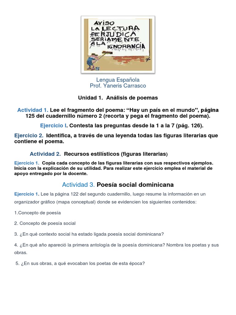 Análisis de Poemas | PDF | República Dominicana | Poesía