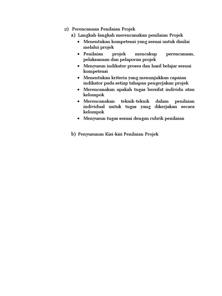 Perencanaan Penilaian Projek | PDF