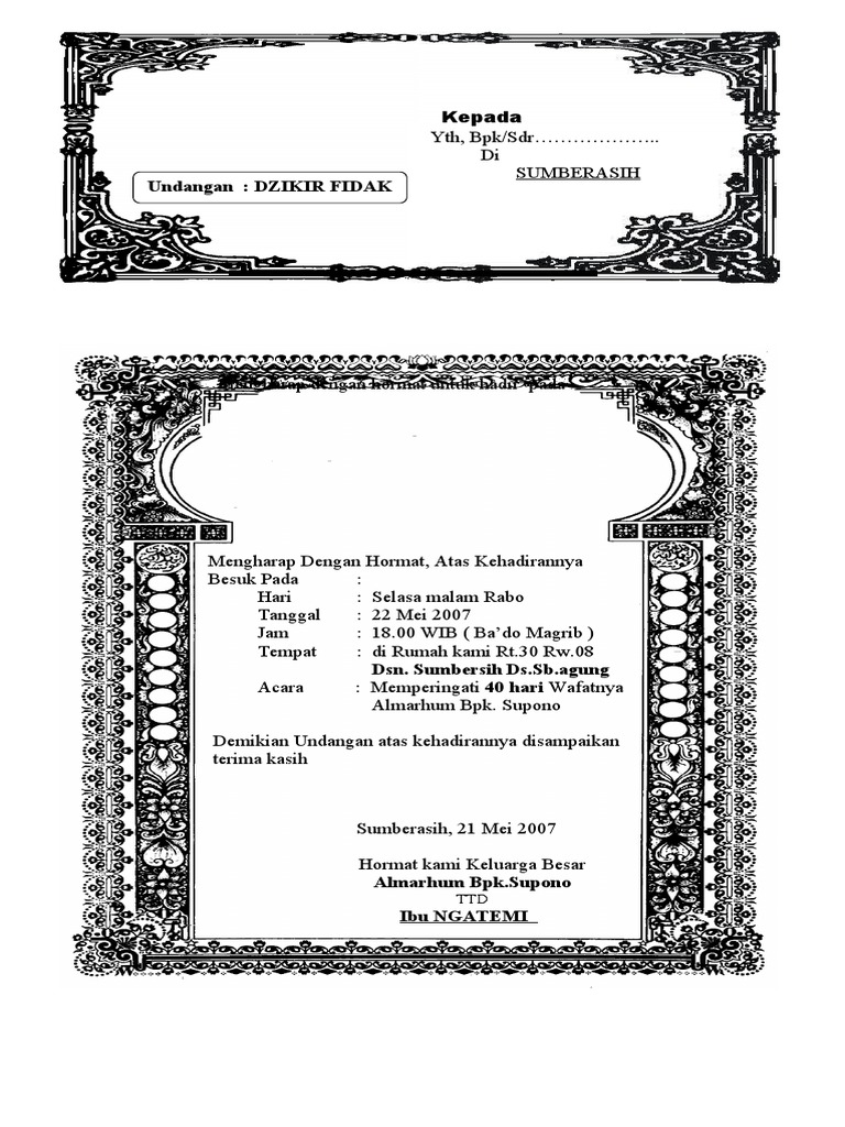 Undangan Hajatan | PDF