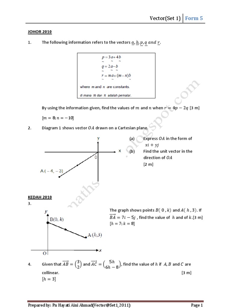 Vector Set1 2011 Euclidean Vector Line Geometry