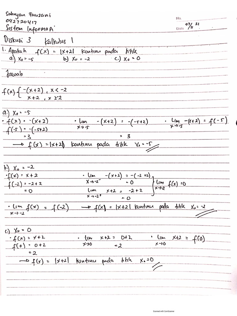 Diskusi 3 Kalkulus 1 UT | PDF