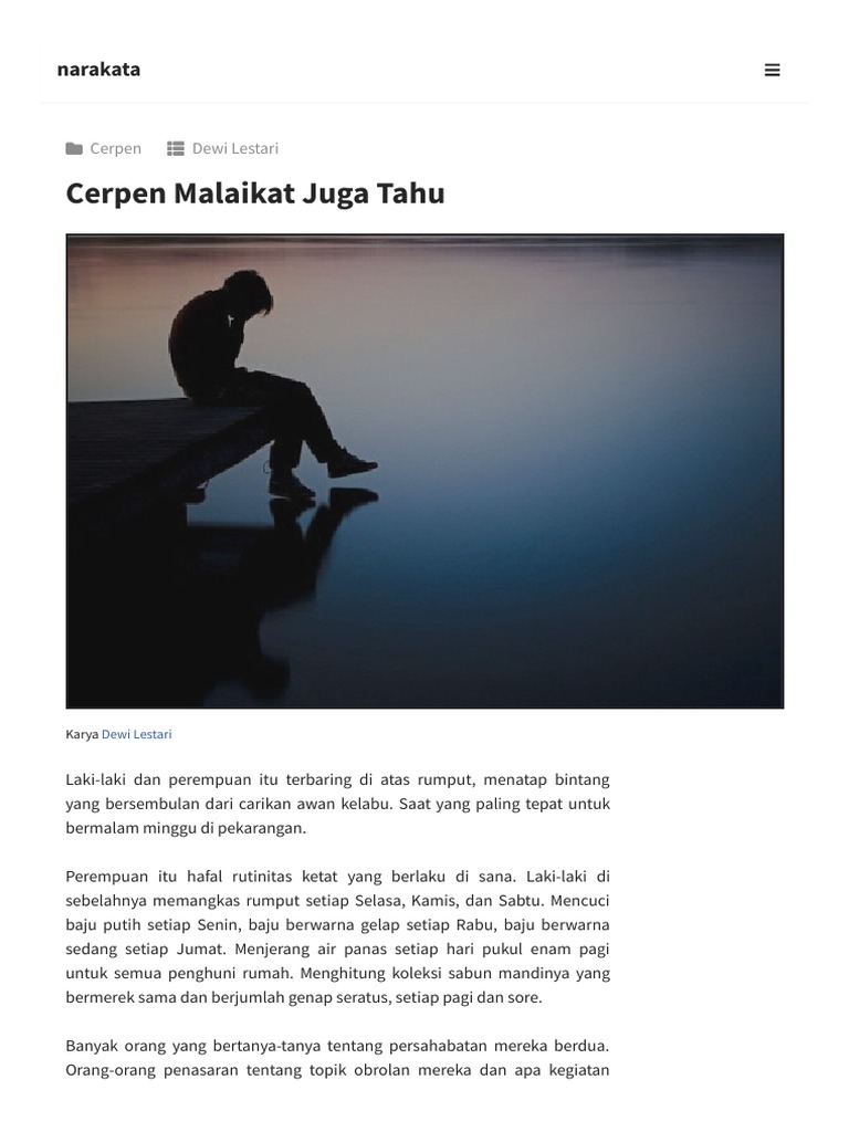 Cerpen Malaikat Juga Tahu - Narakata | PDF