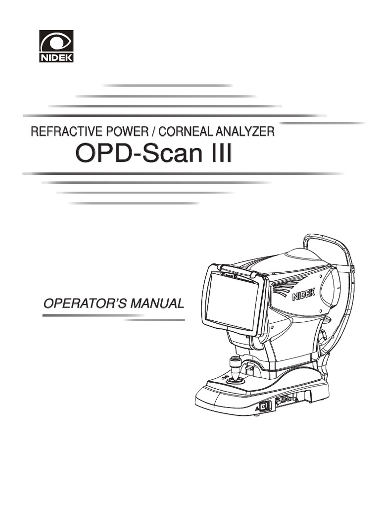 NIDEK OPD-Scan III Operator's Manual | PDF | Electromagnetic ...