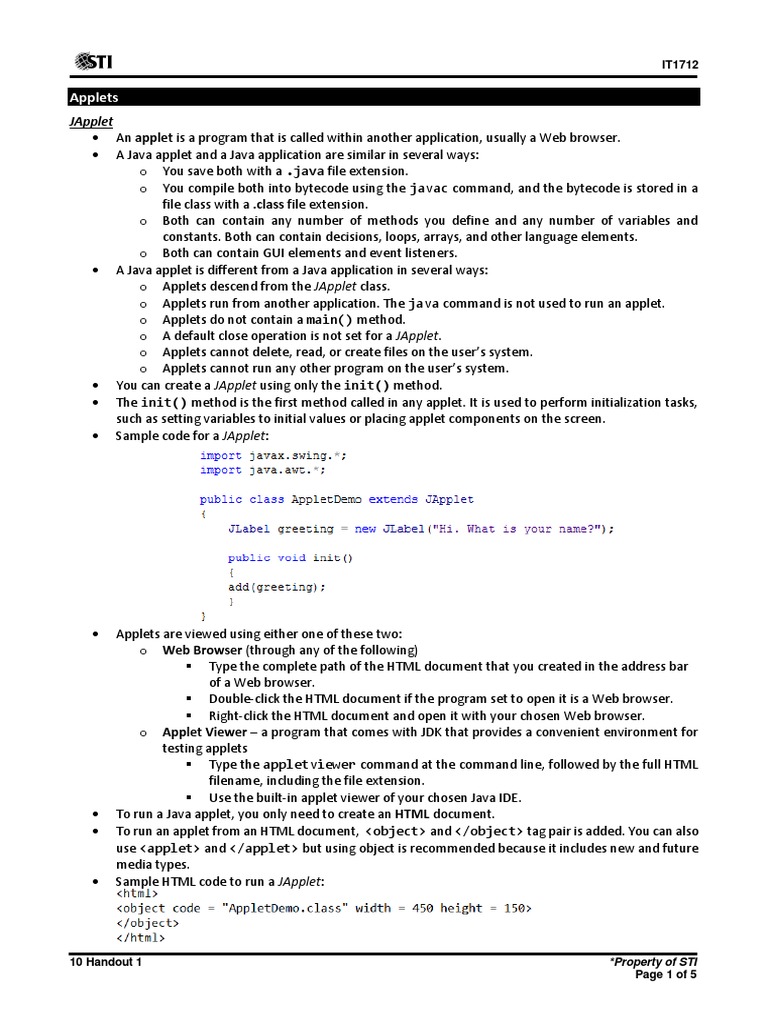 10 Handout 17 | PDF | Java (Programming Language) | Computer Programming