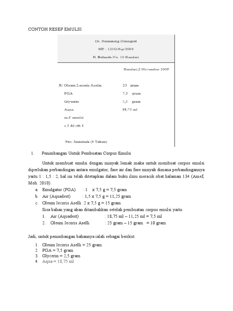 Resep Emulsi | PDF | Memasak, Makanan, & Anggur