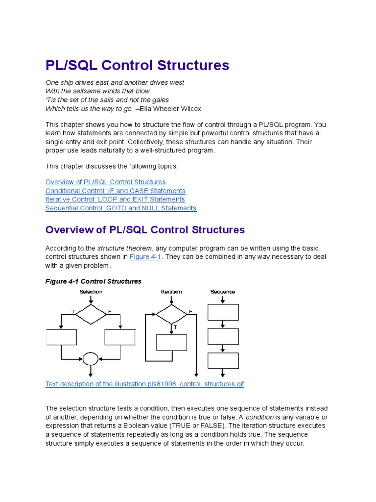 Control Structures | PDF | Control Flow | Pl/Sql