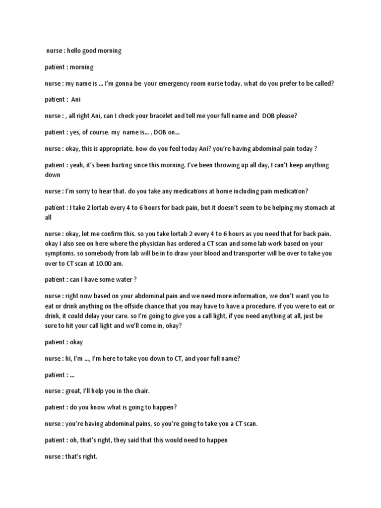 Conversation Nurse-Patient | PDF