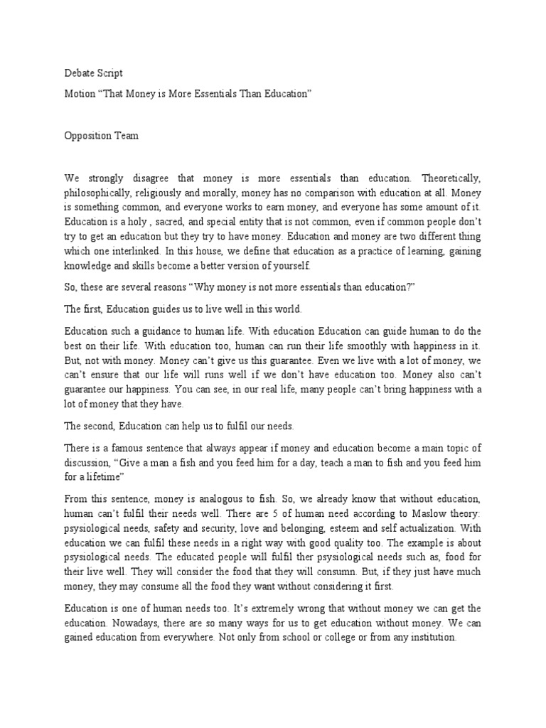 Debate Script | PDF | Cognition | Philosophical Theories