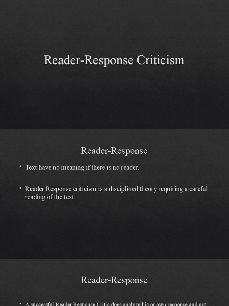 Reader Response Criticism | PDF