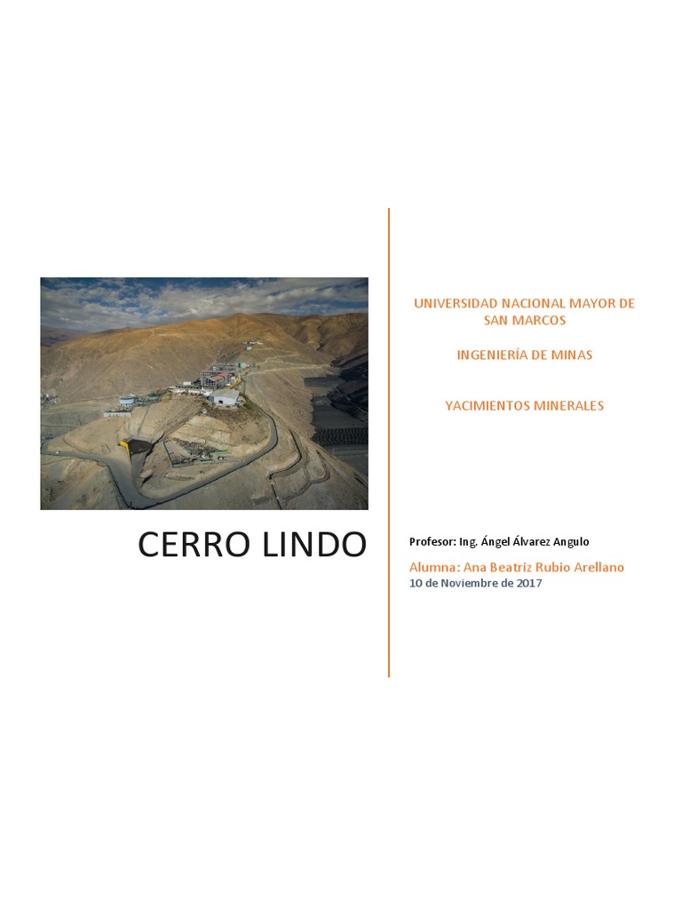 Ubicación y Geología de Cerro Lindo | PDF | Minerales | Minería