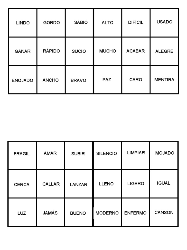 Juego de Mesa Sinónimos y Antonimos | PDF